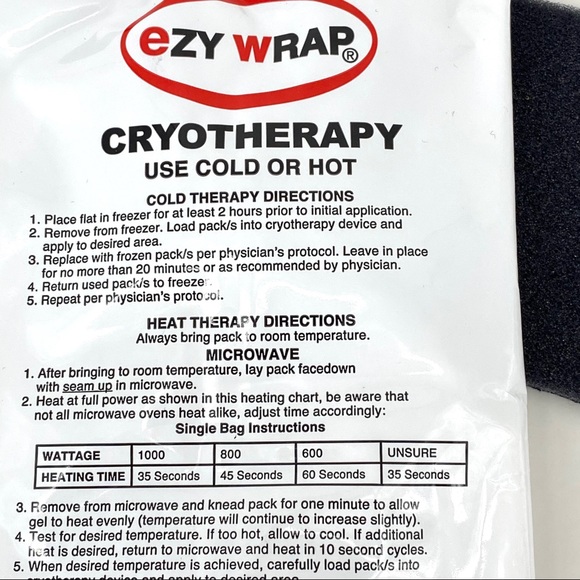 Ezy Wrap | Other | Ezy Wrap Cryotherapy Knee Wrap With Gel Bags Blk | Poshmark